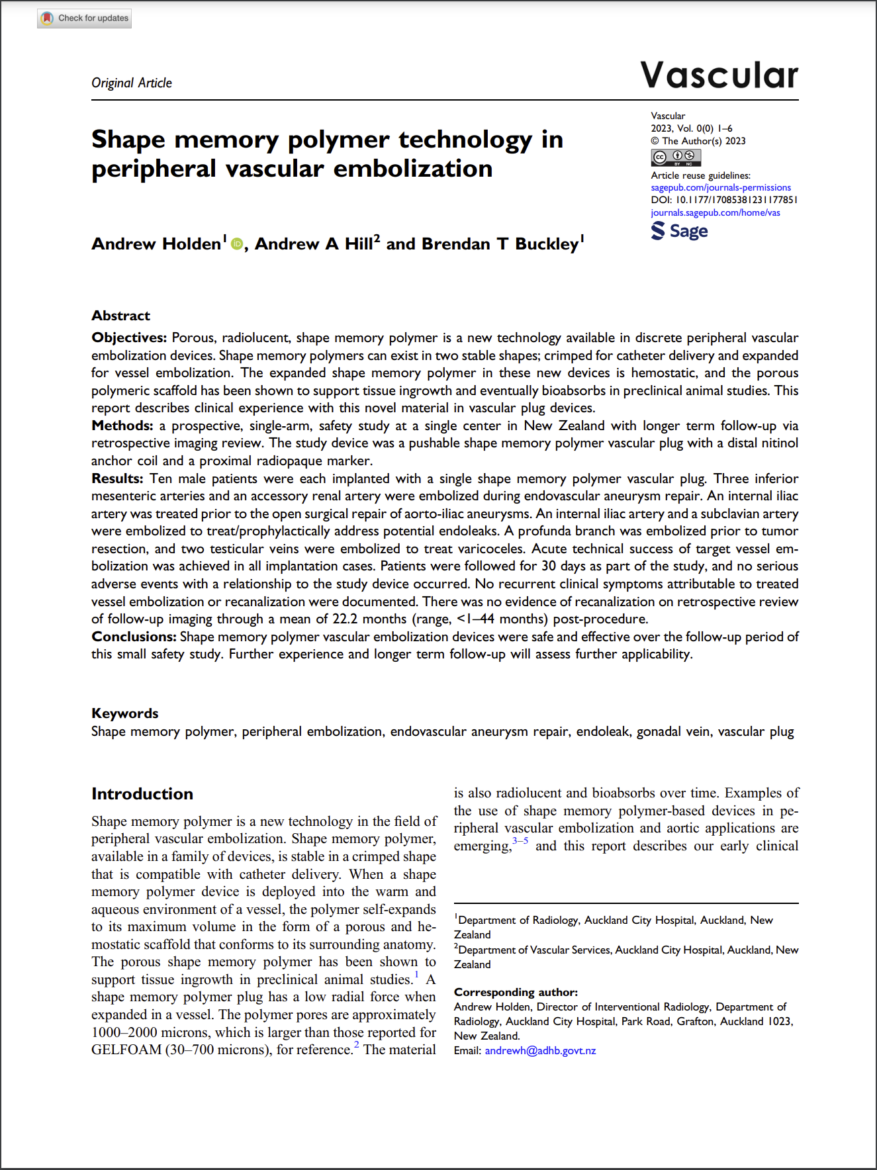 Evidence - Shape Memory Medical